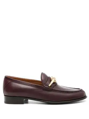 Valentino Garavani Vlogo Moon Leather Loafers - Red
