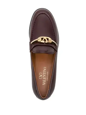 Valentino Garavani Vlogo Moon Leather Loafers - Red