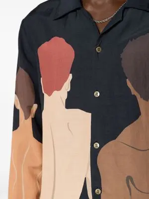 AMIR SLAMA Graphic-print Long-sleeved Shirt