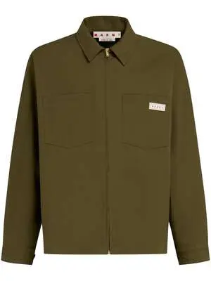 Marni Logo-patch Zip-up Shirt