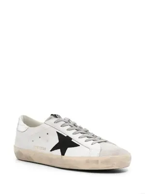 GOLDEN GOOSE Super-star Leather Trainers With Black Nubuck Star