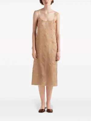 Prada Eyelet-detail Organza Midi Dress