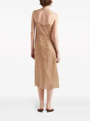 Prada Eyelet-detail Organza Midi Dress