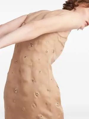 Prada Eyelet-detail Organza Midi Dress