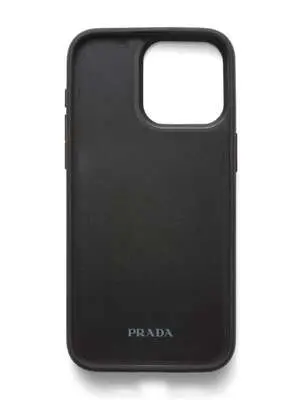 Prada Saffiano Leather Iphone 15 Pro Max Case - Black | Editorialist