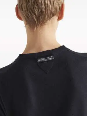 Prada Triangle-logo Cashmere Top