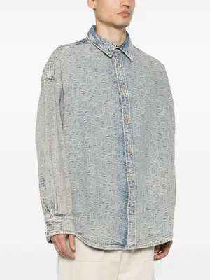 Acne Studios Monogram-jacquard Denim Shirt