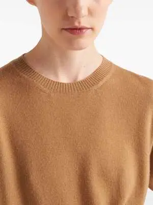 Prada Triangle-logo Cashmere Top - Brown