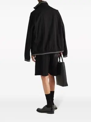 Prada Triangle-logo Panelled Bomber Jacket