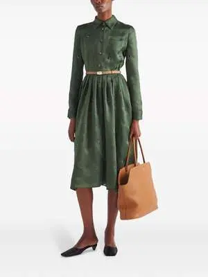 Prada Eyelet-detail Silk Organza Midi Dress