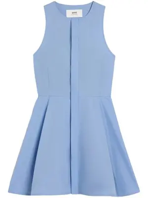 AMI Paris Sleeveless Flared Minidress - Blue