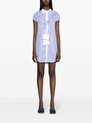 Dsquared2 Knotted-sleeves Striped Shirtdress