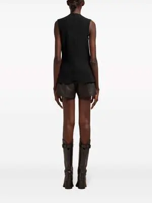 AMI Paris Crepe Tank Top - Black