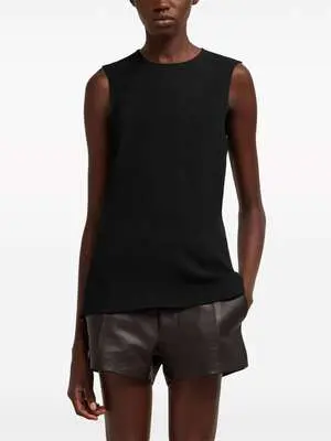 AMI Paris Crepe Tank Top - Black