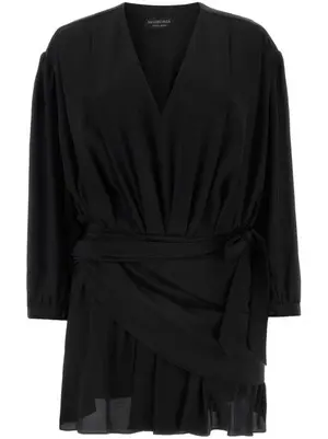 Balenciaga V-neck Silk Minidress