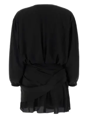 Balenciaga V-neck Silk Minidress