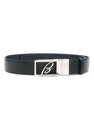 Brioni Logo-buckle Reversible Belt - Black