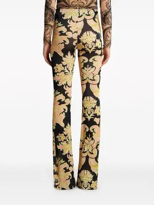 Etro Floral-print High-waisted Trousers - Black