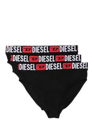 Diesel Logo-waistband Briefs - Black