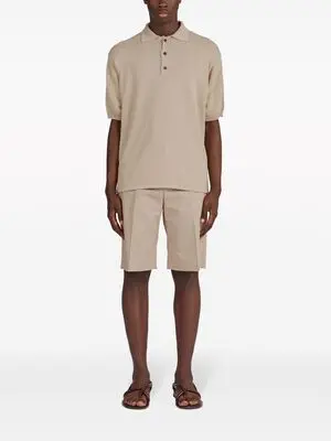 FERRAGAMO Pressed-crease Bermuda Shorts - Neutrals