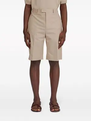 FERRAGAMO Pressed-crease Bermuda Shorts - Neutrals