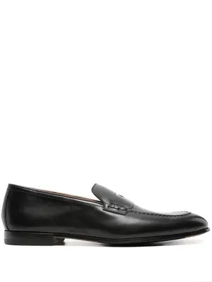 DOUCAL'S Leather Penny Loafers - Black