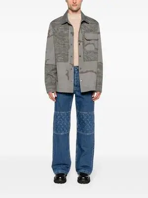 MARINE SERRE Ripstop Classic-collar Shirt Jacket - Grey