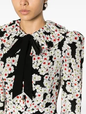 Alessandra Rich Daisy-print Silk Dress