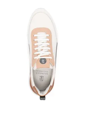 Brunello Cucinelli Embroidered Logo Leather Sneakers