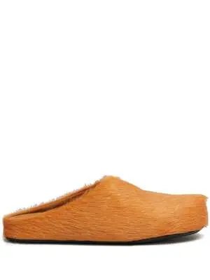 Marni Fussbett Calf-hair Slippers - Orange