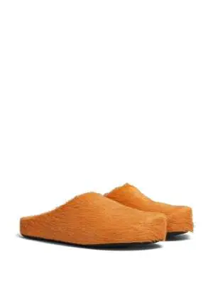 Marni Fussbett Calf-hair Slippers - Orange