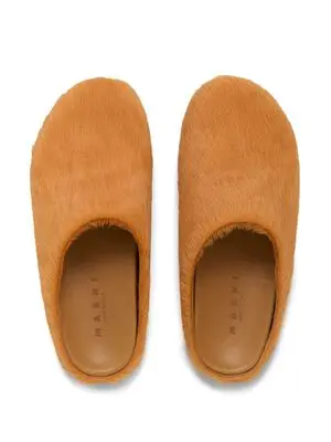 Marni Fussbett Calf-hair Slippers - Orange