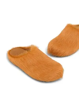 Marni Fussbett Calf-hair Slippers - Orange