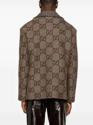 Gucci Maxi Gg-jacquard Wool Jacket