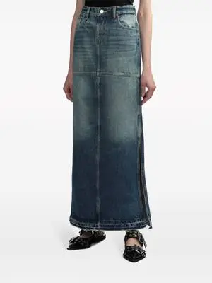RE/DONE Mid-rise Maxi Denim Skirt - Blue