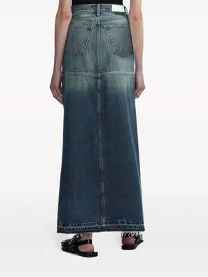 RE/DONE Mid-rise Maxi Denim Skirt - Blue