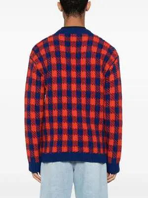 Gucci Interlocking Gg Gingham Wool Cardigan