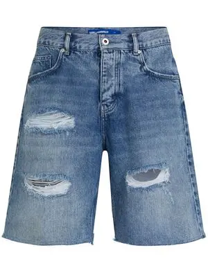 Karl Lagerfeld Distressed Denim Shorts