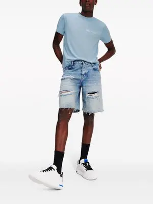 Karl Lagerfeld Distressed Denim Shorts