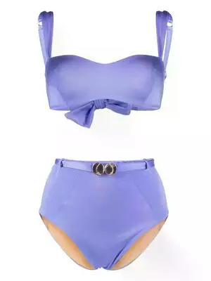 NOIRE SWIMWEAR Seashell Bandeau Bikini Set - Purple