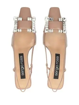 SERGIO ROSSI 60mm Crystal Embellished Pumps - Neutrals