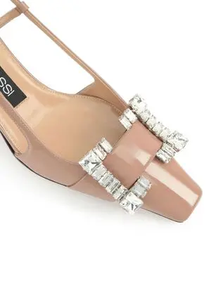 SERGIO ROSSI 60mm Crystal Embellished Pumps - Neutrals