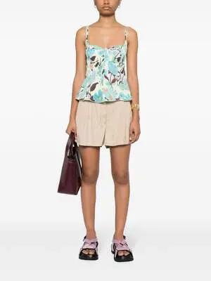 Stella McCartney Floral-print Peplum Top - Green