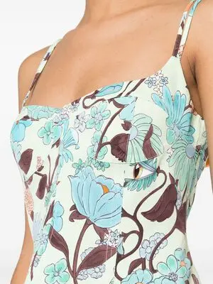 Stella McCartney Floral-print Peplum Top - Green