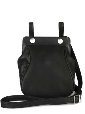 Yohji Yamamoto Leather Messenger Bag - Black