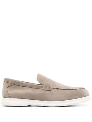 DOUCAL'S Round-toe Suede Loafers