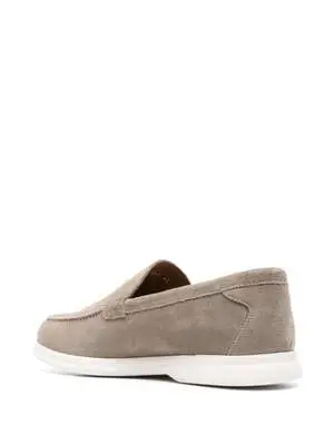DOUCAL'S Round-toe Suede Loafers