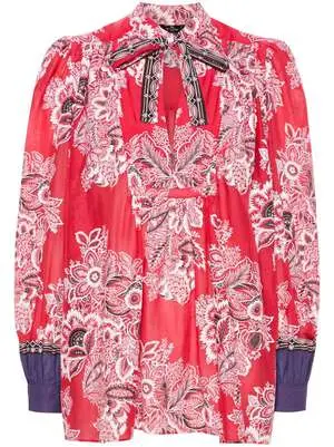 Etro Floral-print Blouse - Red
