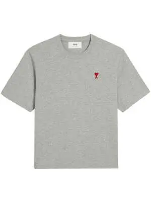 AMI Paris De Coeur Embroidered T-shirt - Grey