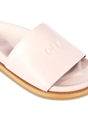 Off-White Logo-stamp Leather Slides